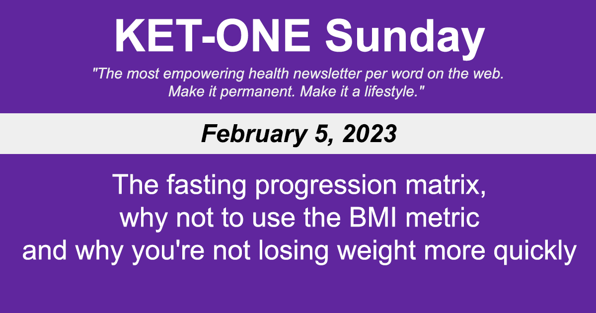 KET-ONE: The fasting progression matrix, why not to use the BMI metric ...